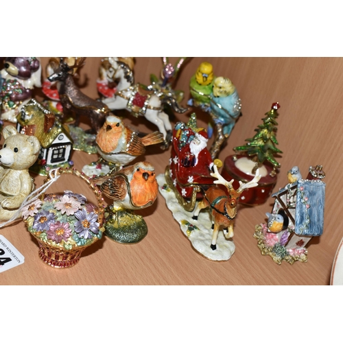 A COLLECTION OF NOVELTY ENAMELLED TRINKET BOXES, by makers including ...