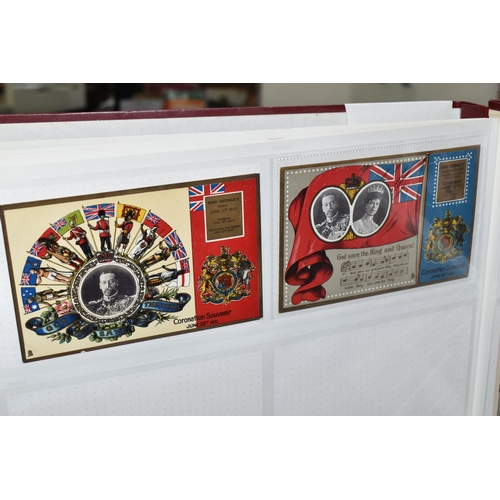 ONE ALBUM OF ROYALTY OR PATRIOTIC POSTCARDS containing 95 excellent ...