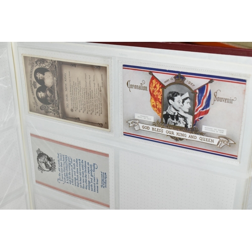 ONE ALBUM OF ROYALTY OR PATRIOTIC POSTCARDS containing 95 excellent ...
