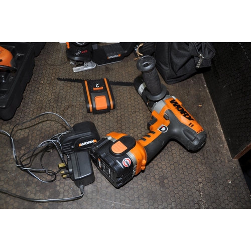 WORX POWER TOOLS including a WX369.3 cordless drill with one 18v ...