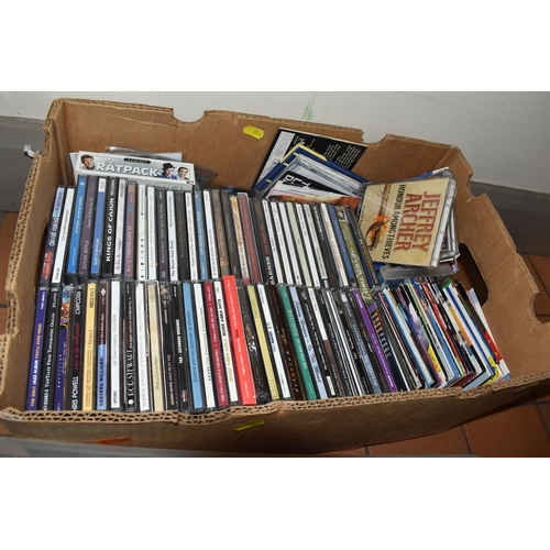 THREE BOXES AND LOOSE DVDS, LPS AND CDS, also included a modern white ...