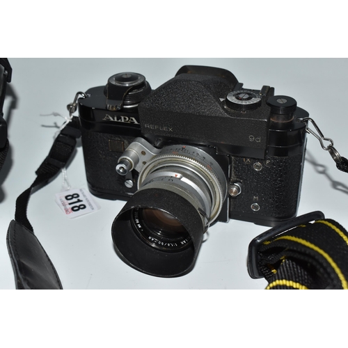 A VINTAGE BLACK BODY ALPA REFLEX '9D' CAMERA with a Nikon neck strap ...