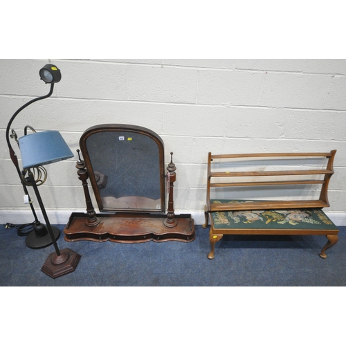 A MAHOGANY OVAL DRESSING TABLE MIRROR, width 107cm x depth 22cm x ...