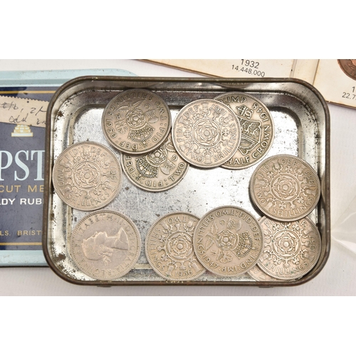 A CARDBOARD BOX OF MIXED COINS, to include a quantity of world coins ...