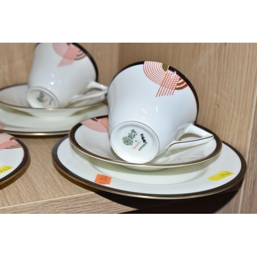 A ROYAL DOULTON 'TANGO' TEA SERVICE comprising a cake plate, a sugar ...