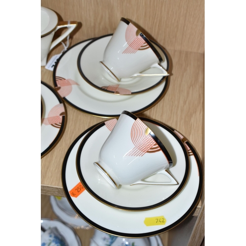A ROYAL DOULTON 'TANGO' TEA SERVICE comprising a cake plate, a sugar ...