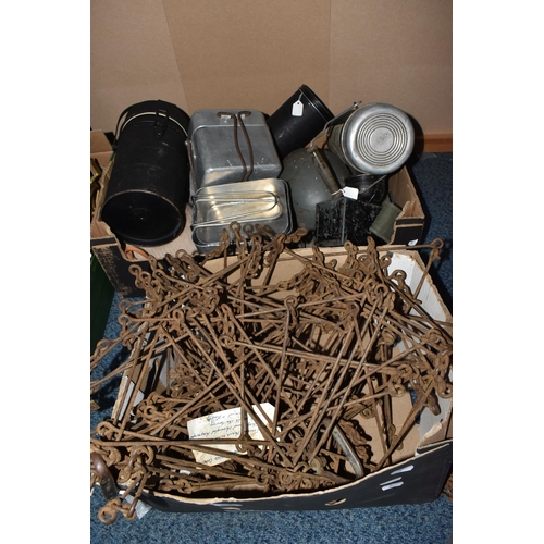 TWO BOXES OF EX BRITISH ARMY ITEMS AND SIMILAR, to include a quantity ...
