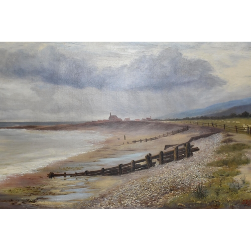 JOHN D. TAYLOR (ACTIVE 1870-1890) A COASTAL LANDSCAPE, a lone figure ...