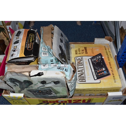 TWO BOXES OF ELECTRONIC GAMES ETC, comprising boxed electronic games ...