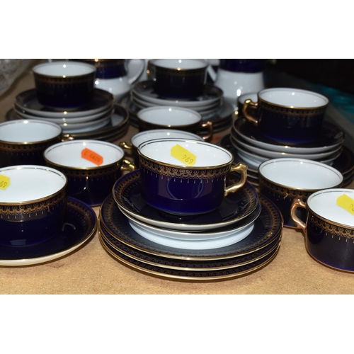 A ROMANOV COLLECTION COFFEE SET, cobalt blue and gilt design ...
