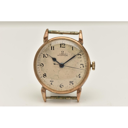 AN 'OMEGA' WATCH HEAD, hand wound movement, round dial signed 'Omega ...