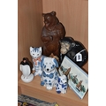 A GROUP OF RYE POTTERY AND OTHER ANIMAL FIGURES, comprising two Rye ...