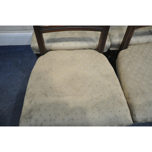 A SET OF SIX GEORGIAN MAHOGANY DINING CHAIRS, with raised on turned ...