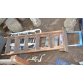 THREE STEP LADDERS, one wooden by CLIMA, one steel and one aluminium (3)