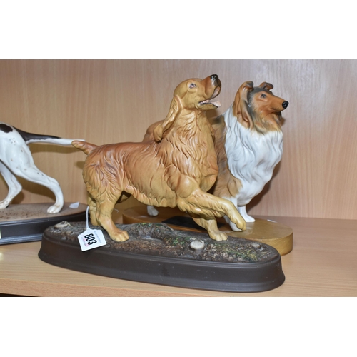 THREE BESWICK DOGS ON PLINTHS comprising a Connoisseur Series 'Collie ...