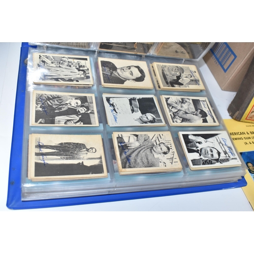 TWO BOXES OF TRADING CARDS, BOOKS AND EPHEMERA, to include ...