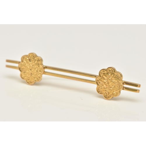 A LATE 19TH CENTURY BAR BROOCH, the plain polished double bar brooch ...