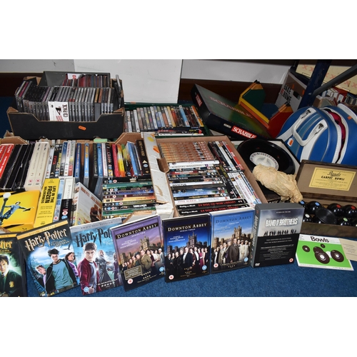 FIVE BOXES AND LOOSE VINTAGE GAMES, DVDS AND BOOKS, included a retro ...