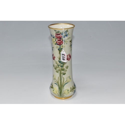 A WILLIAM MOORCROFT FOR MACINTYRE VASE with a tube lined forget-me-not ...