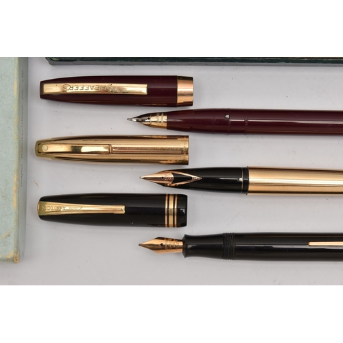 AN ASSORTMENT OF PENS, to include a 'Sheaffer' fountain pen, nib ...