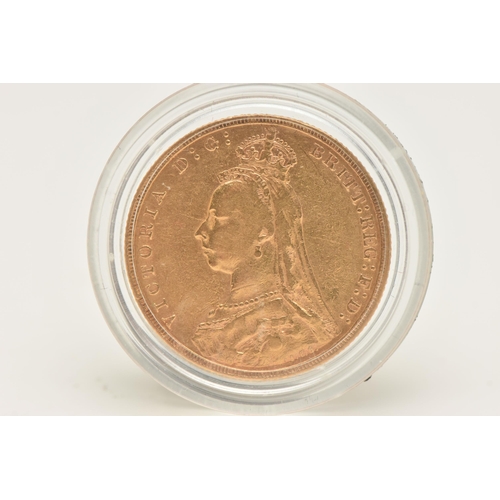 A FULL GOLD SOVEREIGN COIN 1891 VICTORIA JUBILEE HEAD, 7.98 grams, 22ct ...
