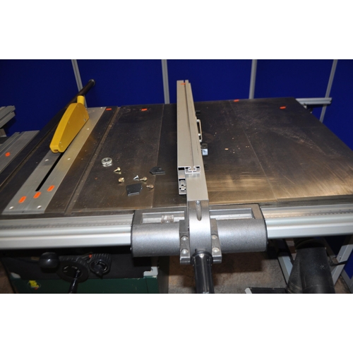 A RECORD POWER TSPP250 TABLE SAW, with cast iron bed, sliding arm ...