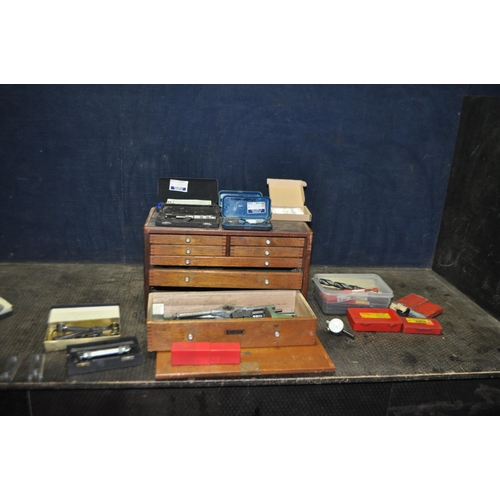 A UNION ENGINEERS TOOLBOX CONTAINING TOOLS, with a wooden construction ...