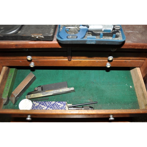 A UNION ENGINEERS TOOLBOX CONTAINING TOOLS, with a wooden construction ...