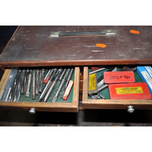 A UNION ENGINEERS TOOLBOX CONTAINING TOOLS, with a wooden construction ...