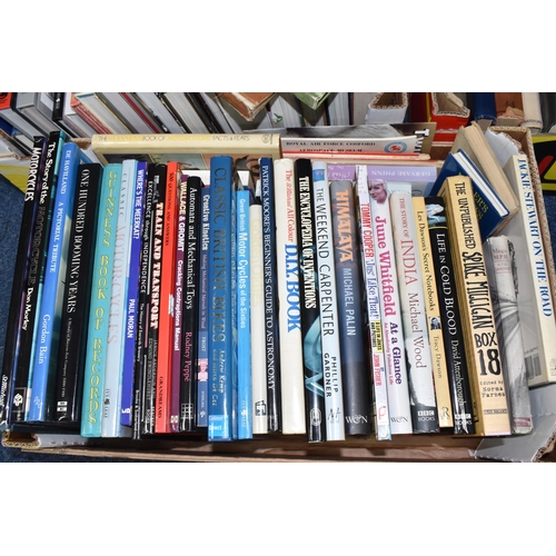FIVE BOXES OF BOOKS, approximately seventy - five books of various ...