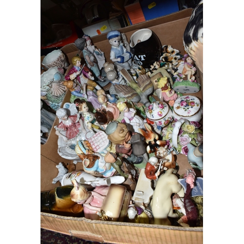 SIX BOXES AND LOOSE CERAMICS AND GLASSWARE, to include three Beswick ...