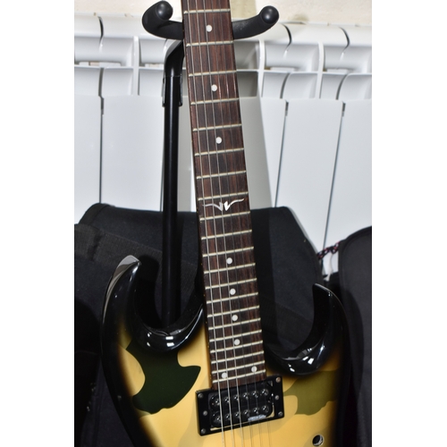 A GROUP OF THREE INCOMPLETE ELECTRIC GUITARS comprising a Shine Rock ...