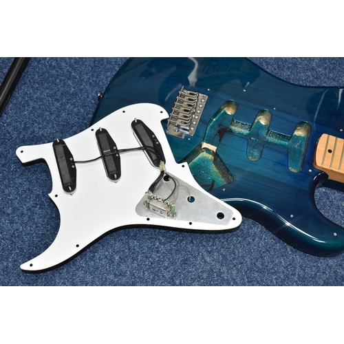 A GROUP OF THREE INCOMPLETE ELECTRIC GUITARS comprising a Shine Rock ...