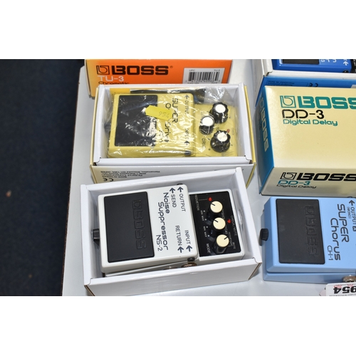 A GROUP OF BOSS GUITAR EFFECT PEDALS, to include NS-2 Noise Suppressor ...