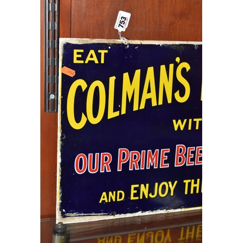 An Enamel Advertising Sign 'Eat Colman's Mustard With Our Prime Beef ...