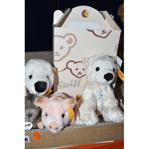A BOX AND LOOSE STEIFF ANIMALS AND EPHEMERA, to include Polar Bear no ...
