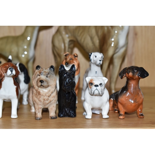 A GROUP OF BESWICK DOG FIGURES, comprising sixteen examples to include ...