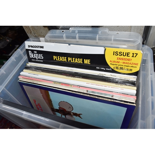 THREE BOXES AND LOOSE RECORDS, approximately fifty LPs and LP sets, to ...