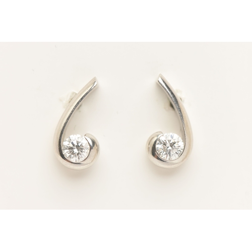 A PAIR OF CONTEMPORARY 'PAUL SPURGEON' DIAMOND EARRINGS, a pair of ...