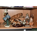 A GROUP OF MOSTLY ANIMAL RELATED FIGURES, comprising, a Beswick 'Puma ...