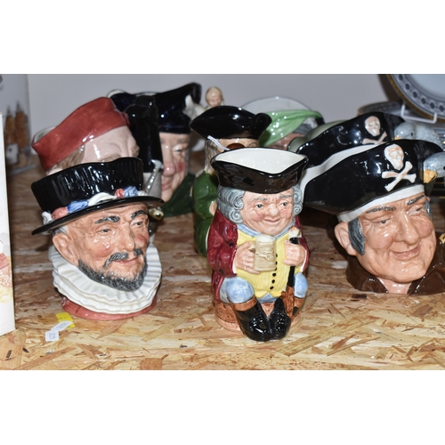A COLLECTION OF CHARACTER AND TOBY JUGS to include eight Royal Doulton ...