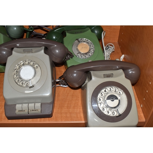 SIX TELEPHONES, comprising a BT 8746G twin tone rotary telephone, a GEC ...
