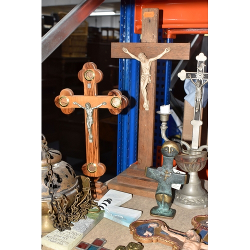 A COLLECTION OF MOSTLY CRUCIFIXES to include a large group of assorted ...