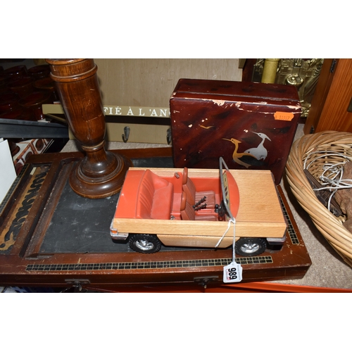 A QUANTITY OF TREEN AND SUNDRY ITEMS, to include a book rest, a letter ...
