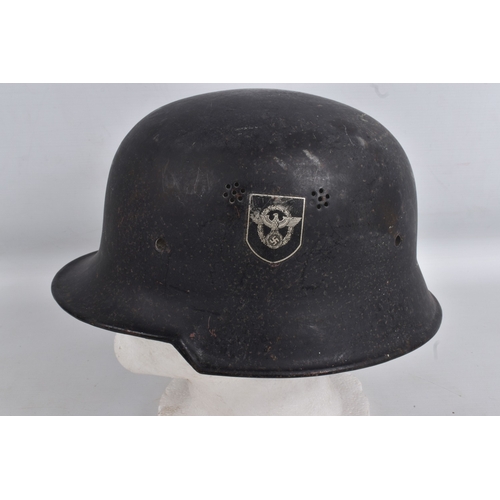 A WWII ERA GERMAN M34 NSDAP CIVIL POLICE HELMET WITH DOUBLE DECALS ...