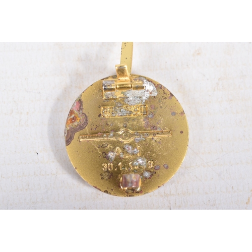 A GERMAN GOLD NSDAP MEMBERS PIN BADGE, there is some damage to the gold ...