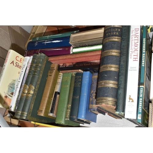 FOUR BOXES OF BOOKS, over eighty books in mainly hardback format, to ...