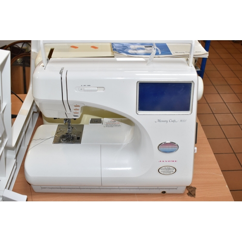 TWO SEWING MACHINES AND FOUR BOXES OF SEWING INTREST ITEMS, to include ...