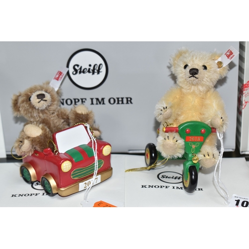 FOUR STEIFF LIMITED EDITION TEDDY BEAR CHRISTMAS ORNEMENTS, comprising ...