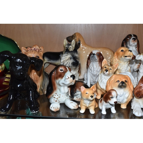 A COLLECTION OF SYLVAC DOG FIGURES, eighteen figures to include Spaniel ...